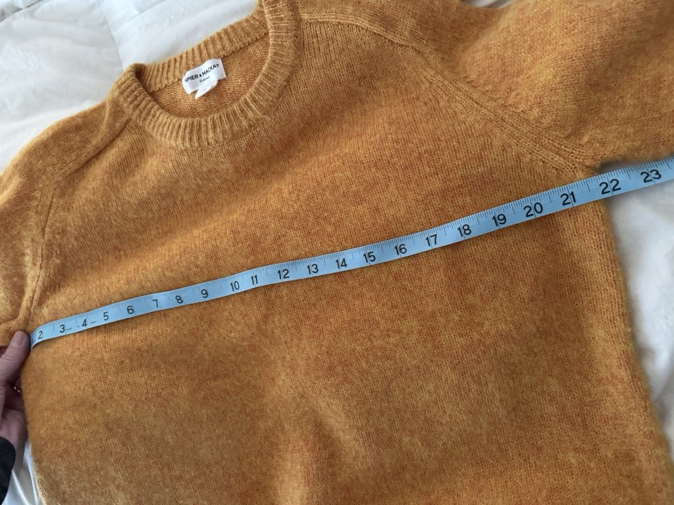 Spier & Mackay Shetland Sweater Mens M Orange/Yellow 100% Wool Pullover ...