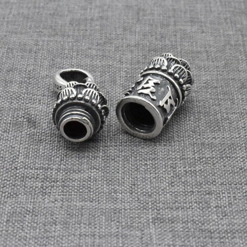 925 Sterling Silver OM Cylinder Locket Pendant Memory Wish Prayer Box ...