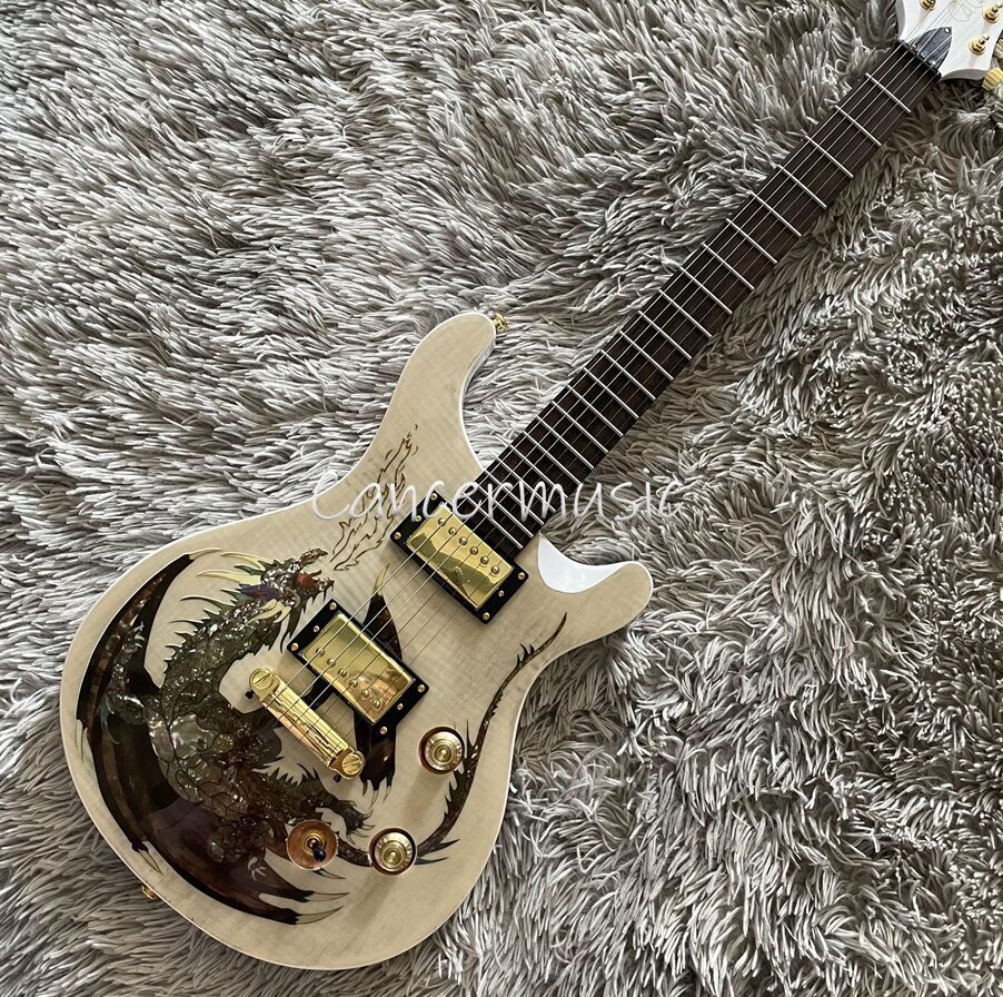Dragon Electric Guitar SE Custom Solid Body Rosewood Fretboard Gold ...