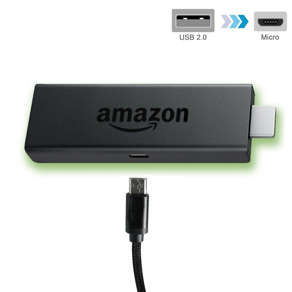 For Amazon Fire TV Stick Firestick Power Cord Cable USB Adapter & for ...