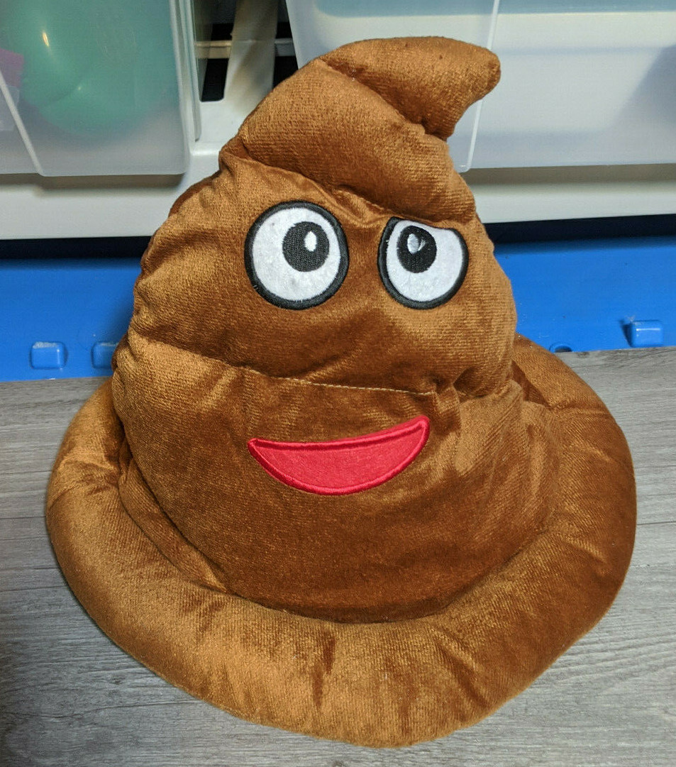 12" Brown Plush Poop Emoji Hat, Halloween Costume Cos… - Gem