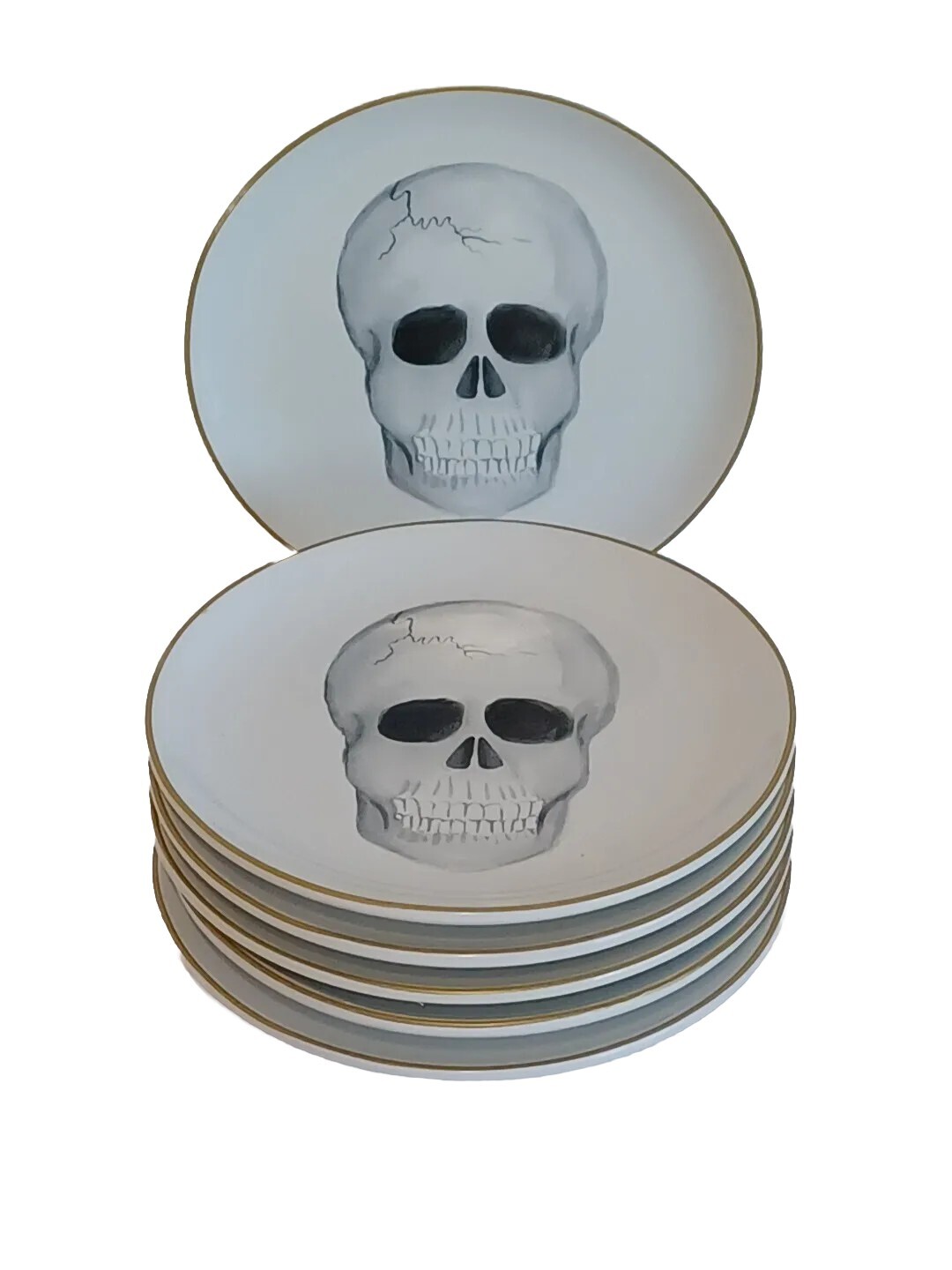 6 -TABLETOPS UNLIMITED 7" SKULL PLATES - SCARY HALLOWEEN SKULL - NEW | eBay