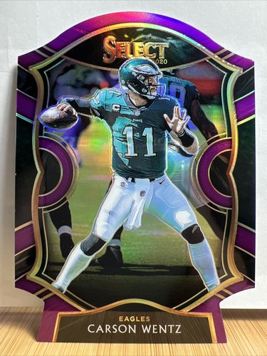 2020 Select Purple Concourse Die Cut Carson Wentz Card Rare #17 Eagles ...