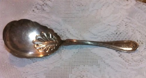 ️Antique Berry Spoon Shell Patterned 1835 R Wallace A1 Monogram Silver ...