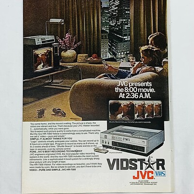 Vintage 1980's JVC Vidstar HR-7300 VCR Video Recorder Magazine Print Ad ...