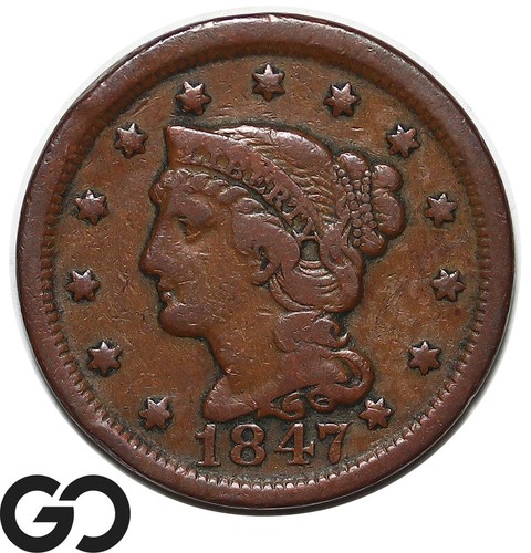 1847 Large Cent, Braided Hair | eBay