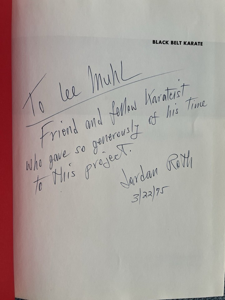 Black Belt Karate Jordan Roth Signed 1st Edition 1974 HCDJ First | eBay UK