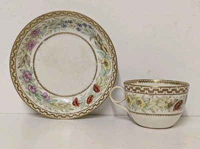 Antique Early Minton Bone China Floral And Gilt Ring Handled Cup And ...