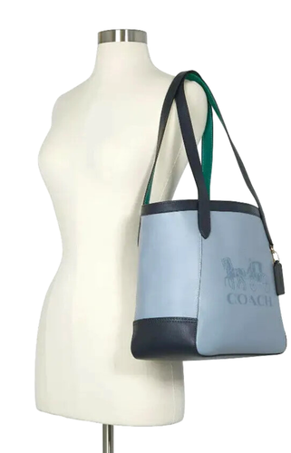 New Coach C5676 Tote in Colorblock with Horse and Carriage Leather ...