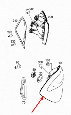 Mercedes-Benz Gl-class X166 Rear Right Taillight A1669067601 Genuine ...