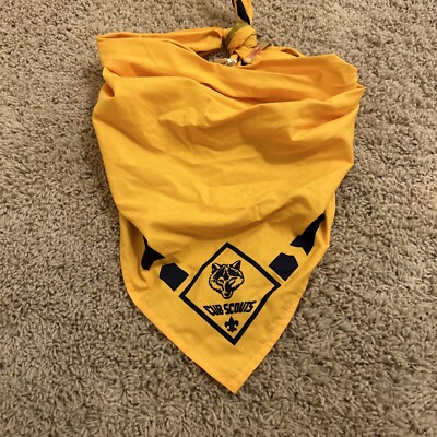 Vintage BSA Boy Scouts Cub Scout Yellow and Blue Neckerchief Bandana ...