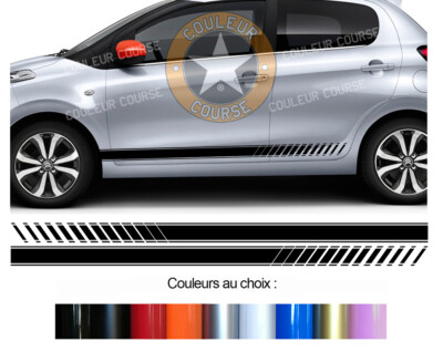 2 BANDES BAS DE CAISSE POUR CITROEN C1 SPORT AUTOCOLLANT STICKER BD107N ...
