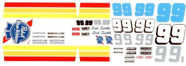 Fred Cady 141 #99 Pabst Blue Ribbon Firebird Dick Trickle 1/25 decal | eBay