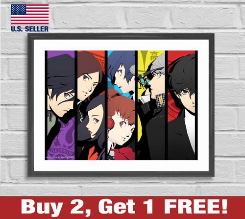 Persona 5 Group Poster 18" x 24" Print Anime Game Room Wall Art Decor ...
