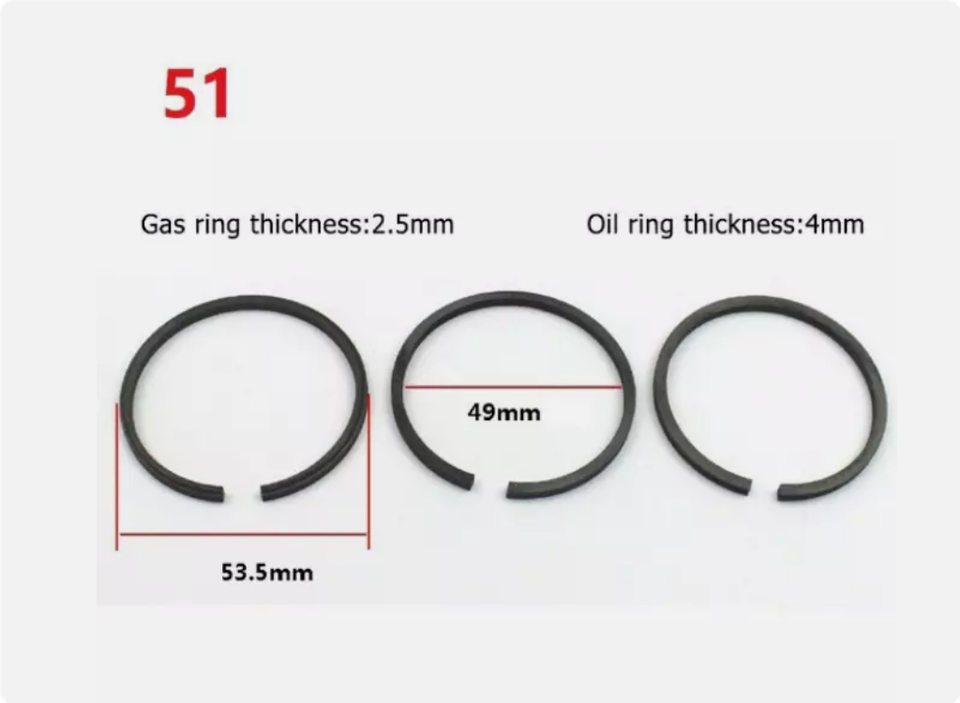 3Pcs Air Compressor Piston Ring Pneumatic For 42/47/48/51/52/65mm ...