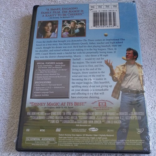 The Rookie (DVD, 2002, Widescreen) [SEALED] NEW Dennis Quaid Baseball ...