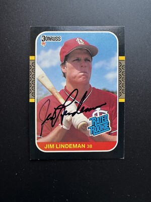 1987 Donruss Rated Rookie #37 Jim Lindeman RC Rookie Autograph ...