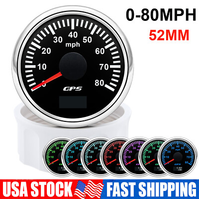 2'' 52MM GPS Speedometer 0-80MPH Gauge Odometer for Boat Car Truck ...