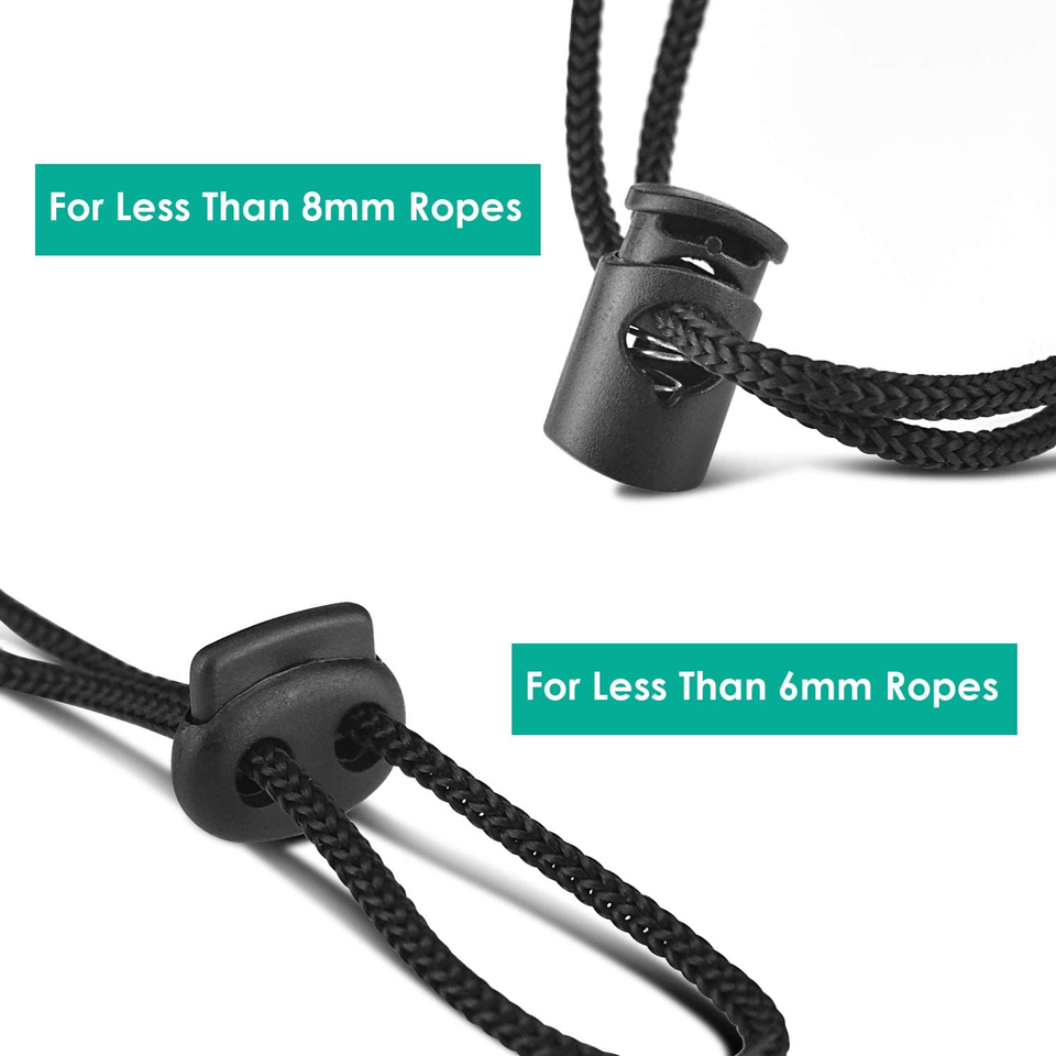 40Pcs Plastic Cord Locks End Spring Stopper,Paracord Toggle Stopper ...