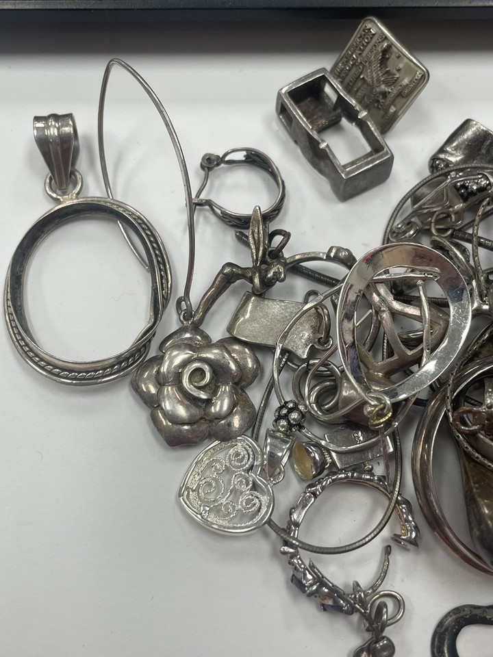 Mixed Silver Scrap Jewelry Lot 113 grams - CLEAN STERLING SILVER 113 GR ...
