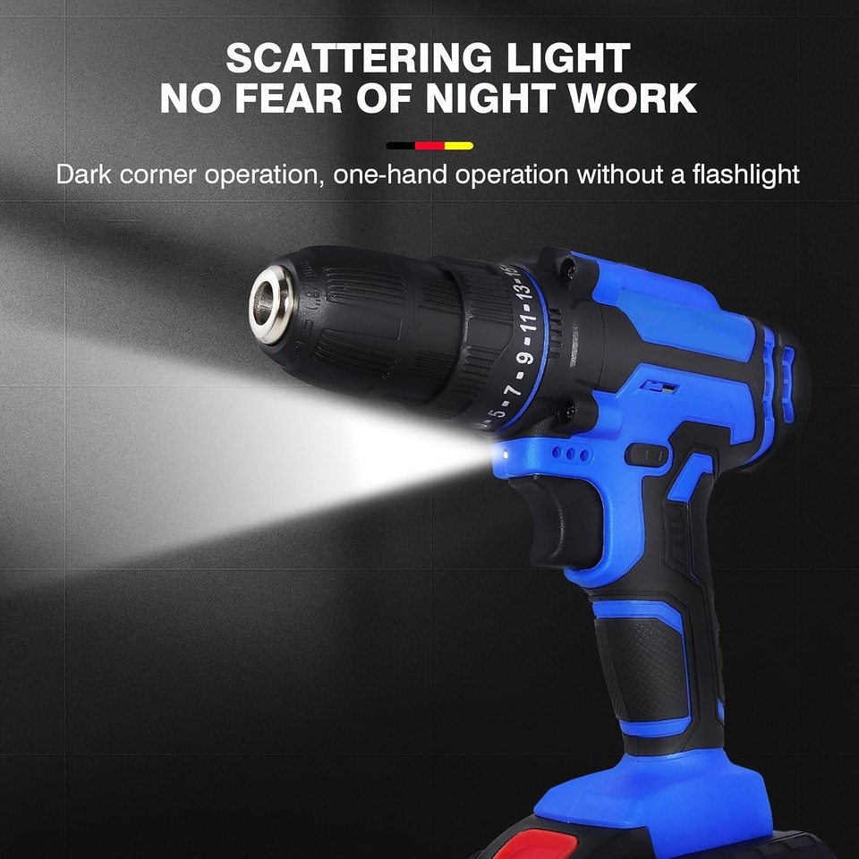 21V Cordless Drill Kit: Electric Power Drill, Battery & Charger ...