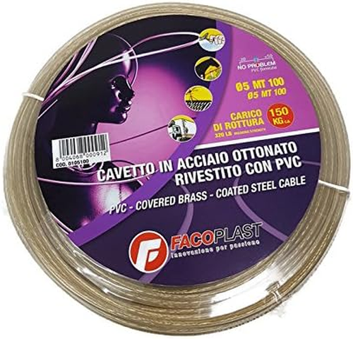 Fa.Co.Plast 914005 Cavetto P/Stendere Ottonato, 100 Mt, 5 Mm ...