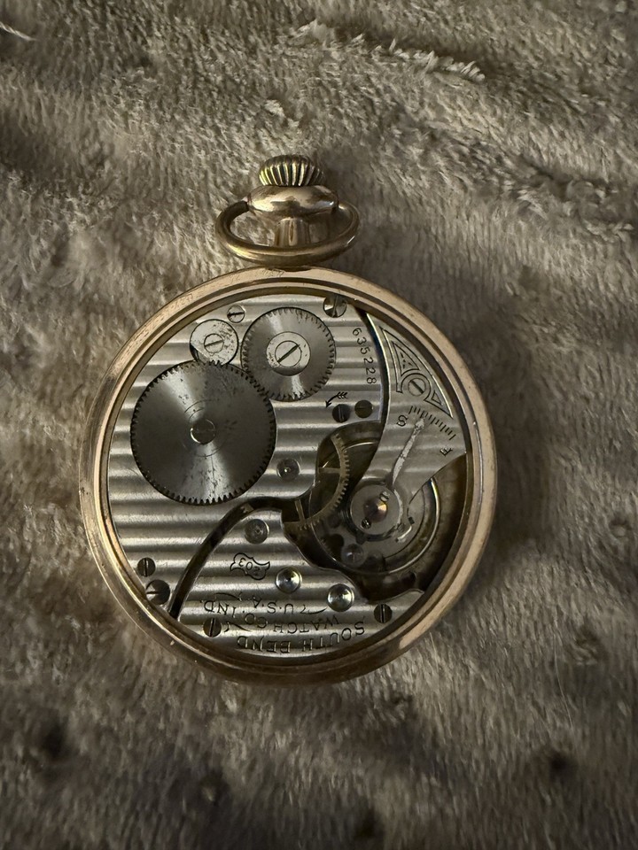 South Bend Pocket Watch Gold Filled Ruby 7 Jewel Year 1910 Grade 203 ...