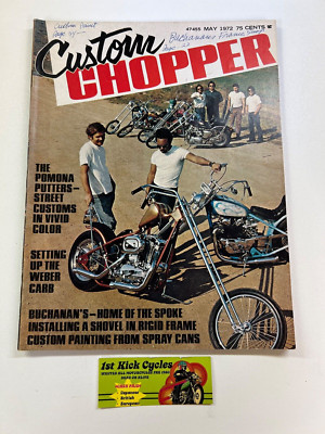 CUSTOM CHOPPER MAGAZINE MAY 1972 HARLEY SPORTSTER HONDA CB450 VINTAGE ...