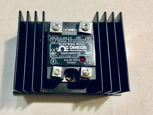 Omega Solid State Relay, Model SSR330DC25 with FHS-2 Finned Heat Sink ...