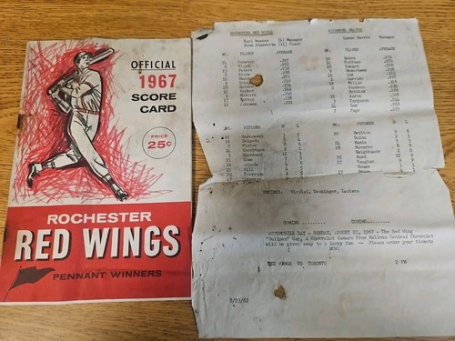 Vintage 8/23/1967 Rochester Red Wings & Richmond Braves Program ...