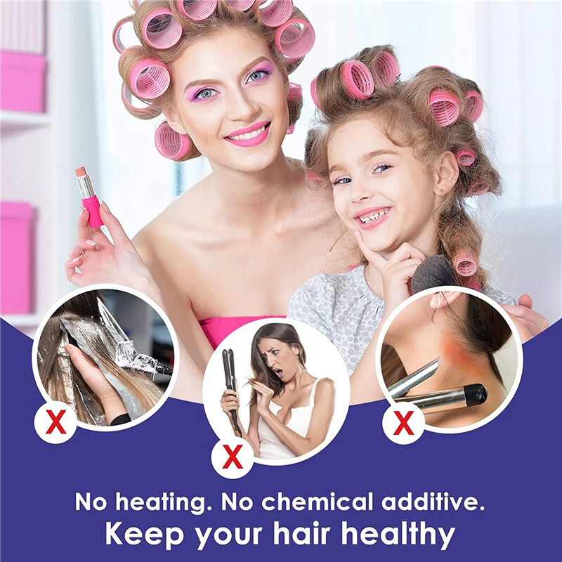 Self Grip Rollers Cling Stick Hair Curler Curls Wave Styling Salon ...