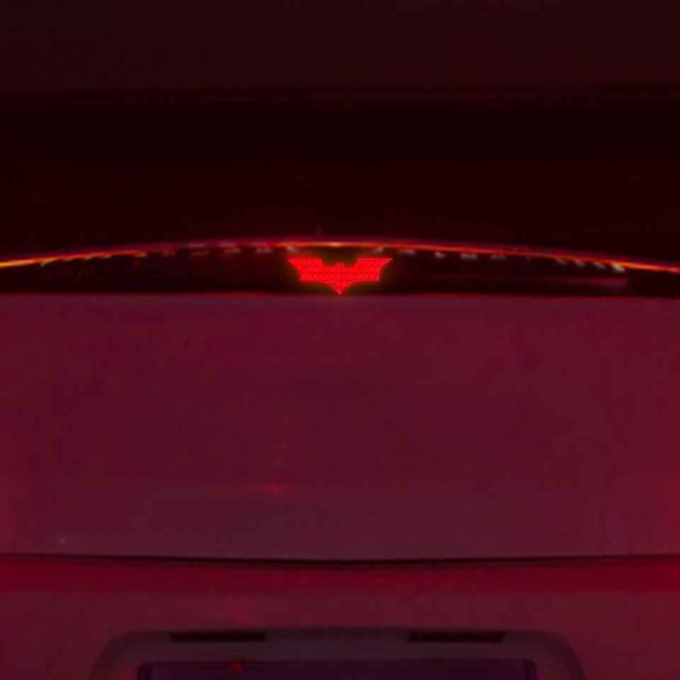 3Pcs 3D Batman Carbon Fiber Sticker Brake Tail Light Decal Car ...