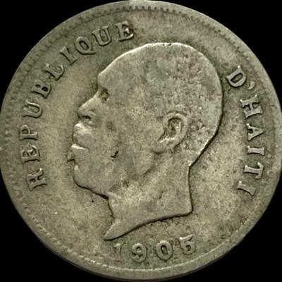 1905 Haiti 5 Centimes Circulated General Pierre Nord-Alexis KM# 53 Lot ...