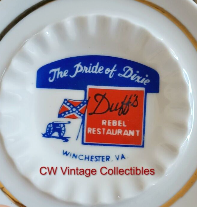 ca. 1960's Duff's Rebel Restaurant Ashtray Pride of Dixie Winchester VA ...