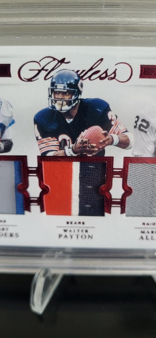 2021 Flawless Triple Patches Ruby Barry Sanders/Walter Payton/Marcus ...