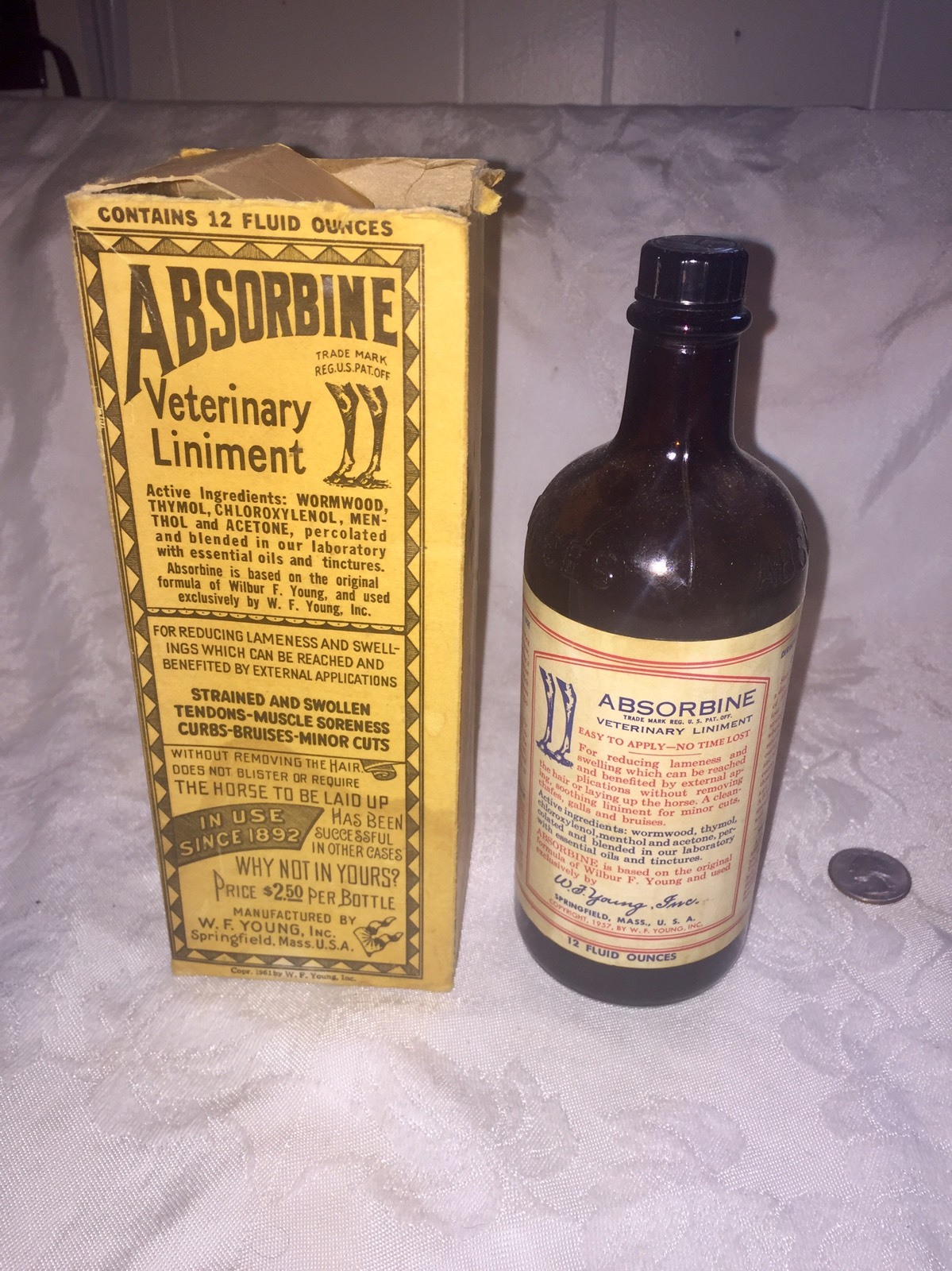 Antique Veterinary Liniment Bottle In Original Advertising Box Paper ...