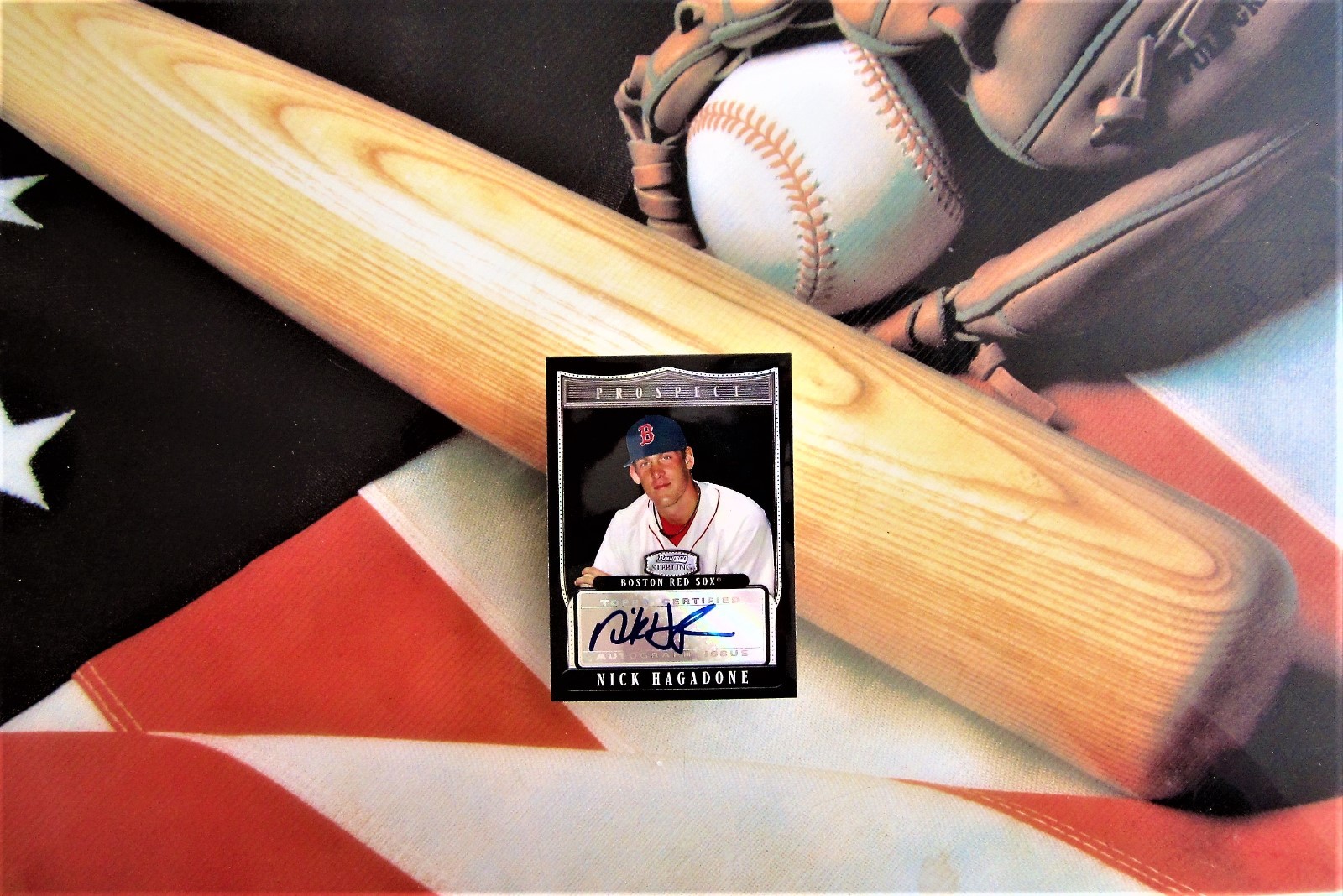 2007 Autograph Nick Hagadone Black Refractor # 1 of 25 Bowman Sterling ...