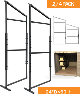 2/4 Pack 3-Tier Cargo Shipping Container Shelving Shelf Brackets 24" D ...