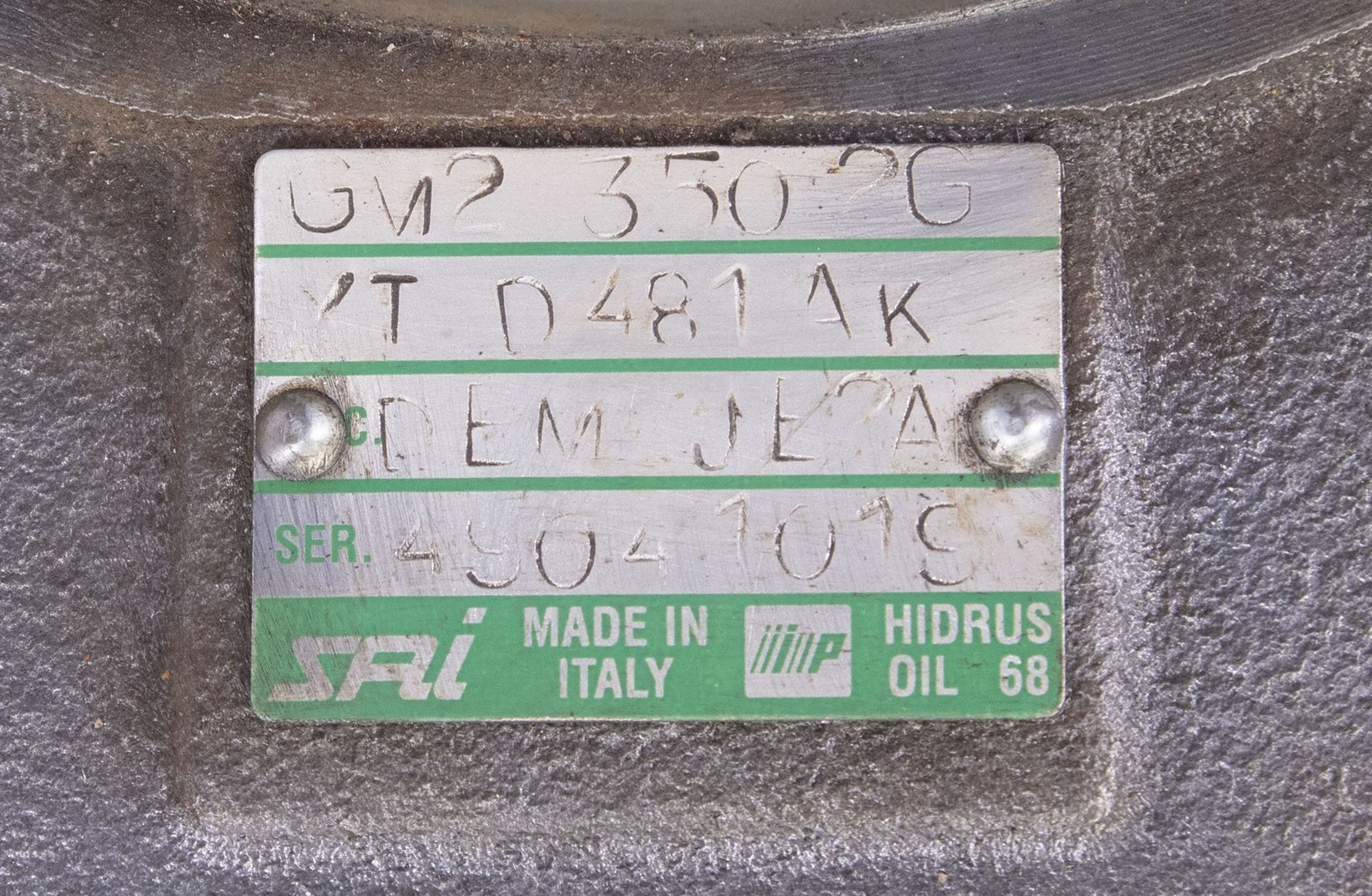 SAI Radial Piston Hydraulic Motor GM2 350 2G XT D481AK DEM JE2A | eBay