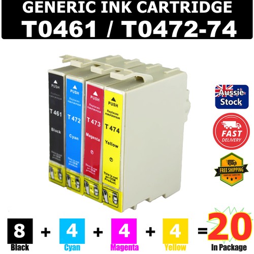 20x Generic T0461 T0472 T0473 474 Ink For Epson Stylus CX3500 CX6300 ...
