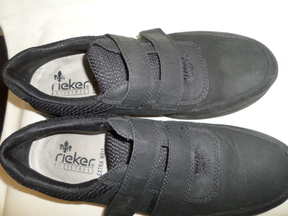 Rieker Mens wide fit hook & loop fastened Black Shoes 46 UK 11 | eBay UK