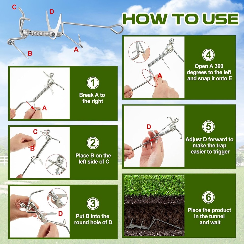 Qualirey Mole Traps Pocket Gopher for Trapping Kill Animal... | eBay