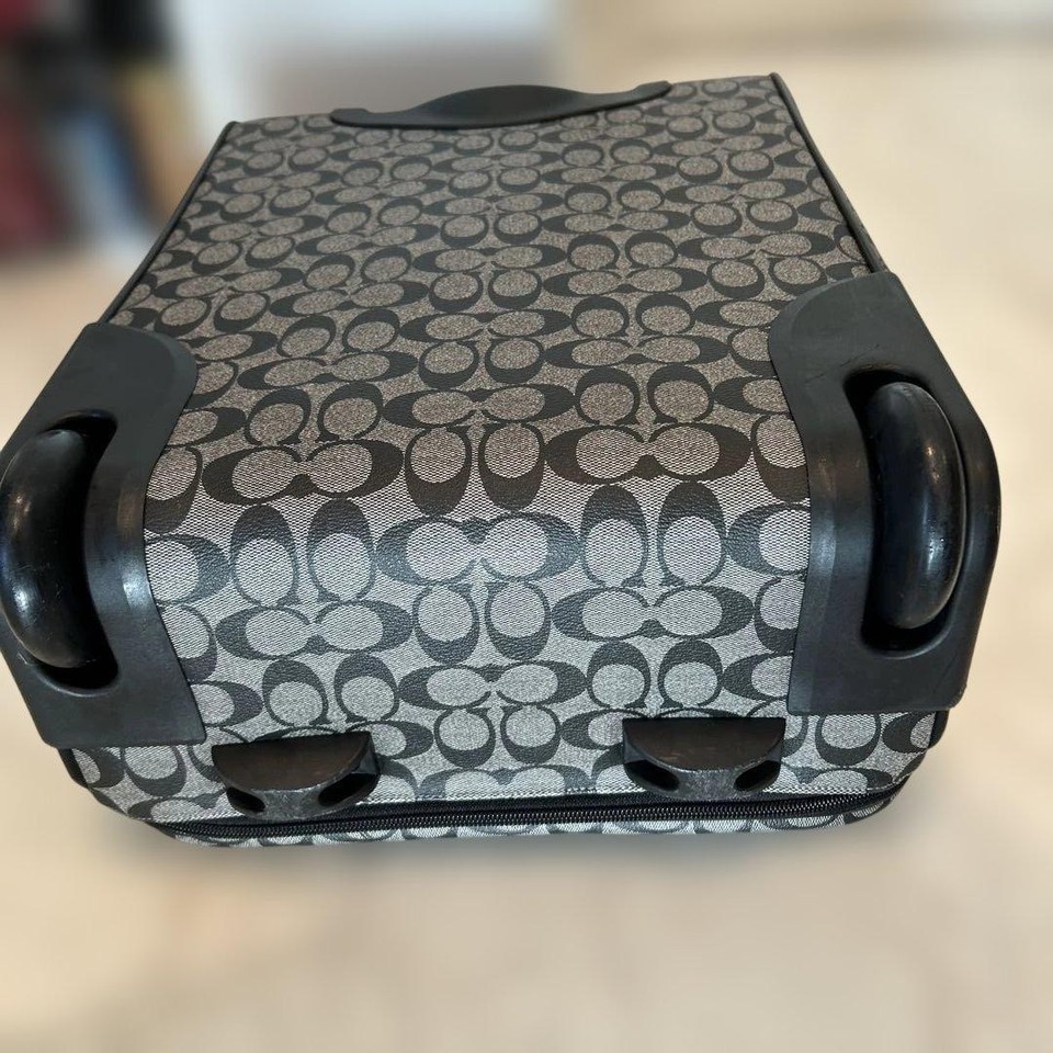 Coach Monogram Carry Case Gray/Black Used Travel Luggage with Scuff | eBay