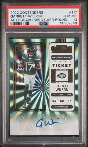 2022 Contenders GARRETT WILSON RC Rookie Wild Card Round Autograph PSA ...