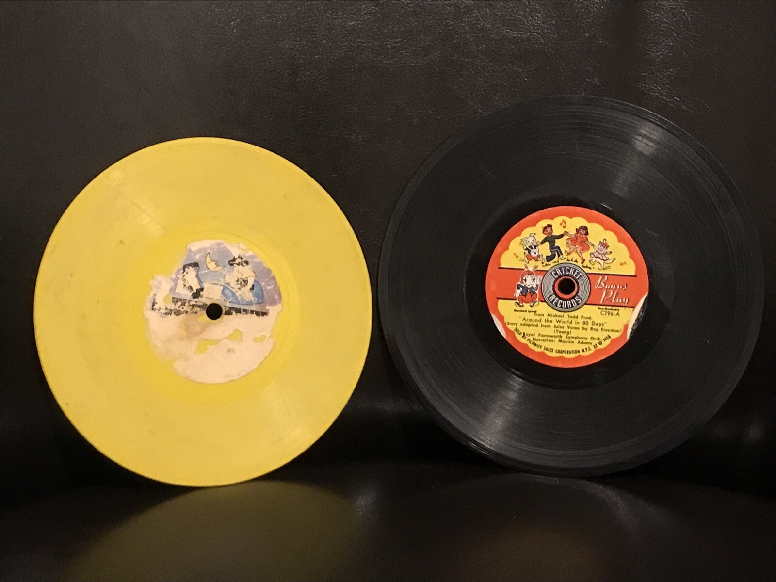 2 78s Kids Vintage 78 RPM Records - 1 Yellow Golden Record & 1 Cricket ...
