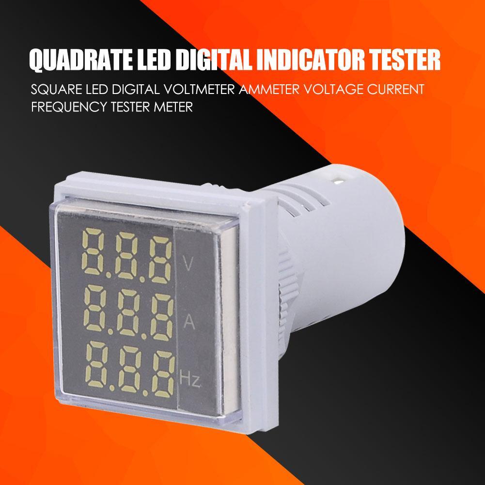 Square LED Digital Voltmeter Voltage Current Frequency Tester Meter ...