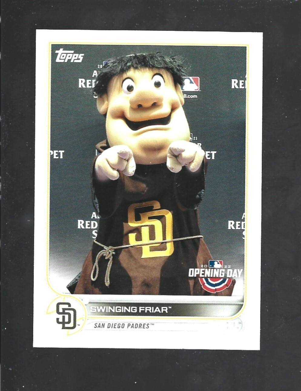 2022 Topps Opening Day #M-18 Swinging Friar mascot card, San Diego ...