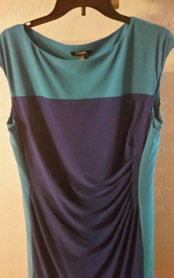 Chaps drees for women size L Aqua and dark blue color. Retailprice $ . ...