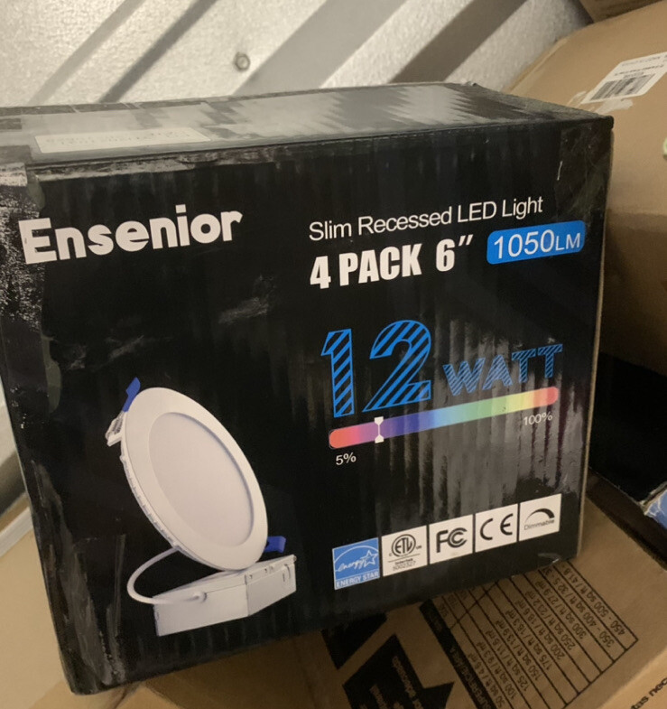 Ensenior 4 Pack 6 Inch Ultra-Thin LED Recessed Ceiling Light with ...