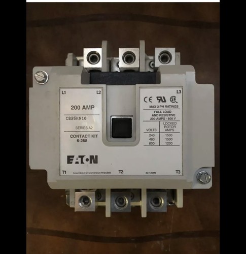 Eaton C825KN10 Series A2 110V-120V Coil 3 Poles 200 Amps 600V NEW | eBay